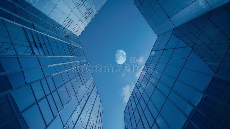 Above a Full Moon Hangs in the Sky Casting a Stark Contrast between the ...