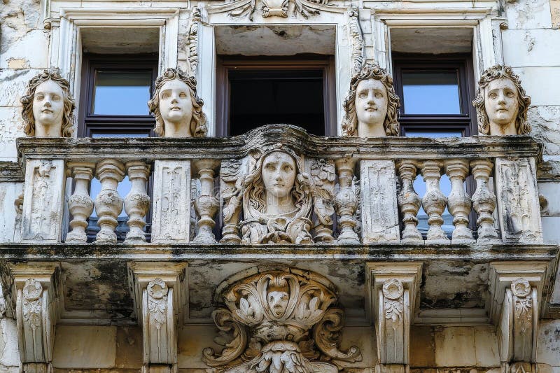 Above a Gate, an Old Bas-relief with a Statue of a Woman S Head and a ...