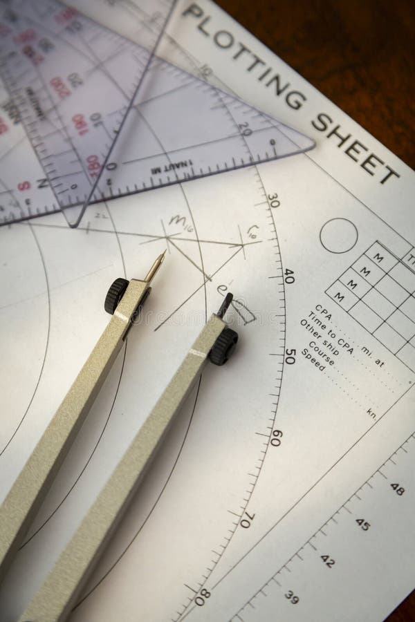 Above Image of a Navigator S Radar Plotting Chart with a Triangle and ...