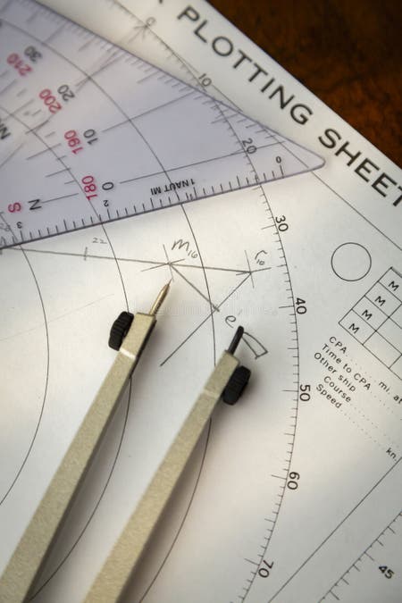 Above Image of a Navigator S Radar Plotting Chart with a Triangle and ...