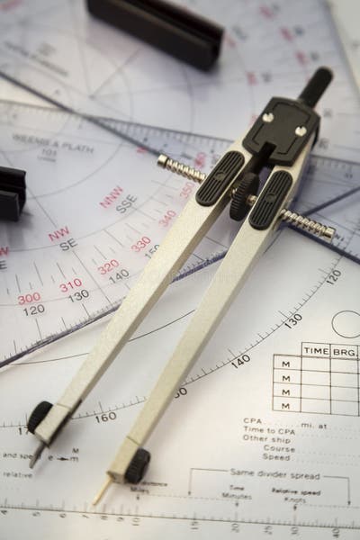 Above Image of a Navigator S Radar Plotting Chart with a Triangle and ...