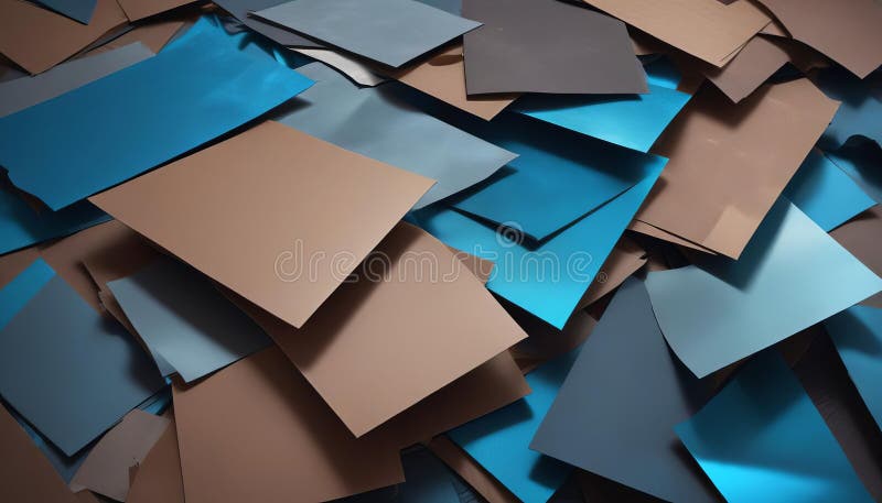 From Above Layout of Colorful Cardboard Sheets in Brown, Grey and Blue ...