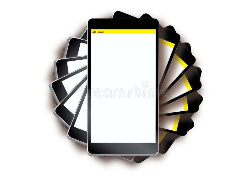 Above mobile phone stack stock illustration. Illustration of contact ...
