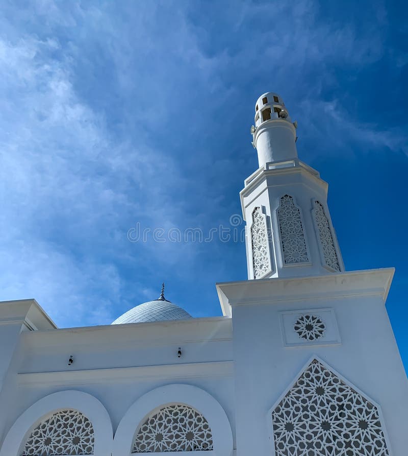 Above the Mosque Looks Clear Sky Stock Image - Image of dome, landmark ...