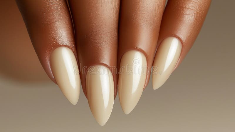 Above Nails Painted in Light Syrupy Beige Stock Image - Image of ...