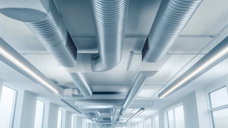 Ventilation Ductwork in a Modern Office Space Showcasing Industrial ...
