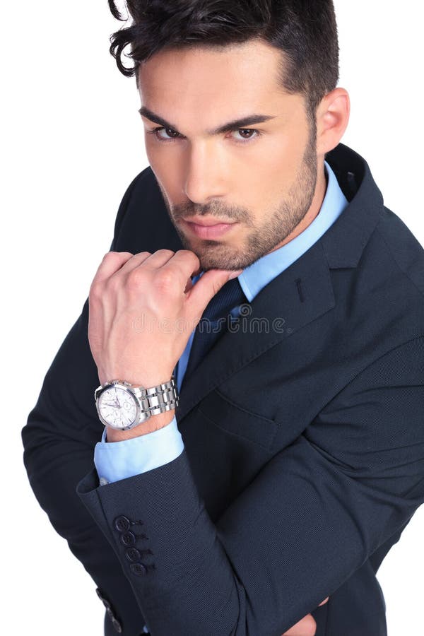 Above Picture of a Serious Pensive Business Man Stock Image - Image of ...