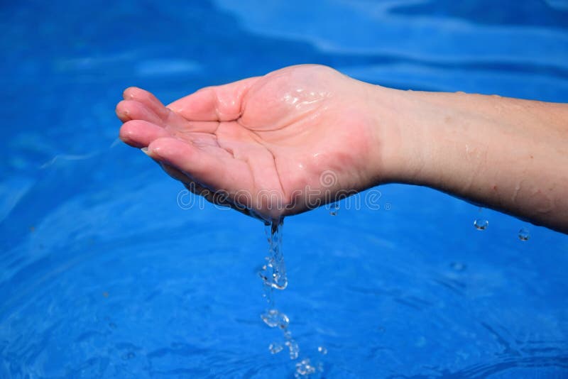 Above the Pool from One Human Hand Flowing Water Stock Photo - Image of ...