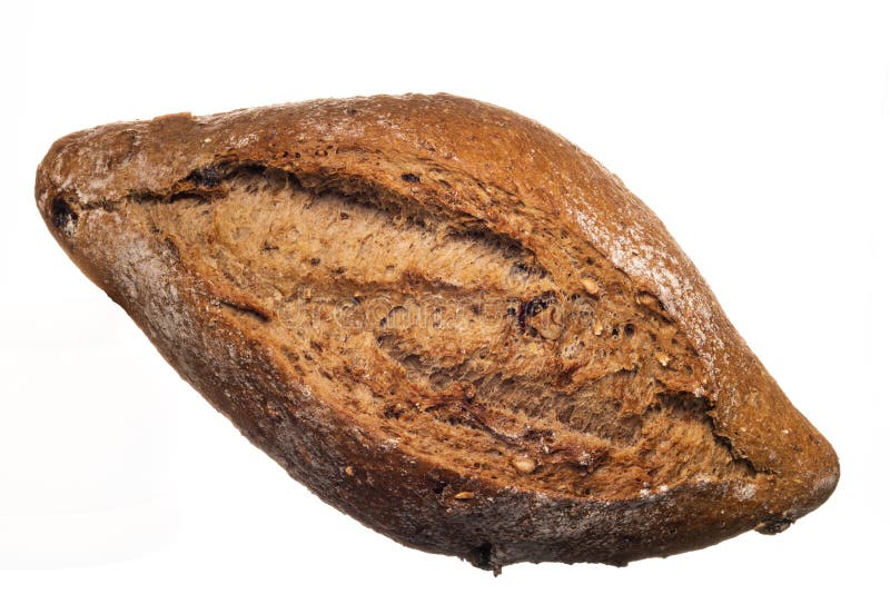 Rustic Bread from Above Isolated on White Background Stock Image ...