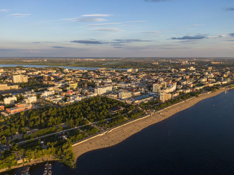 Above Samara on Summer Evening Stock Image - Image of europe, drone ...