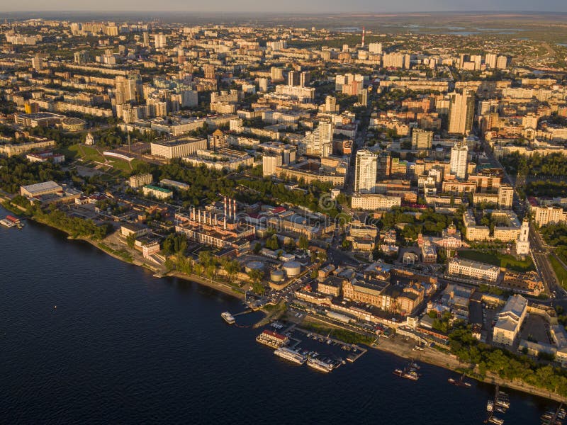 Above Samara on Summer Evening Stock Image - Image of drone, travel ...