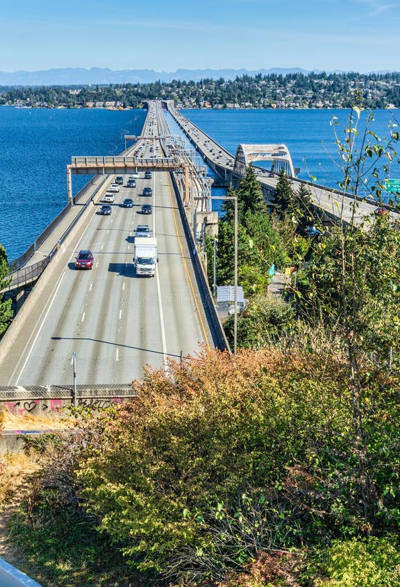 Above Seattle Bridges stock photo. Image of outdoors - 256832702