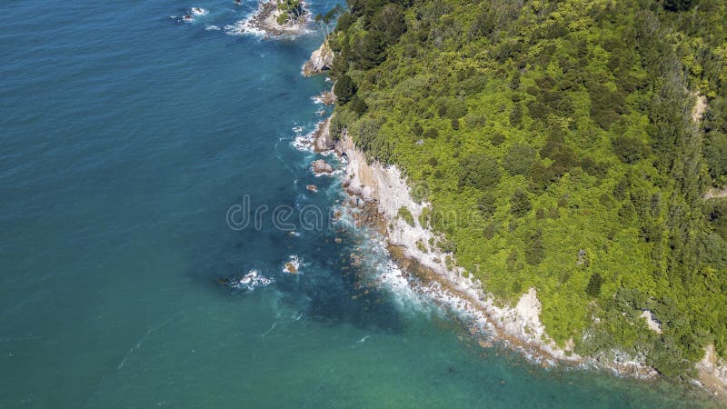 Above Steep Cliffs with Green Trees and Blue Ocean Stock Photo - Image ...
