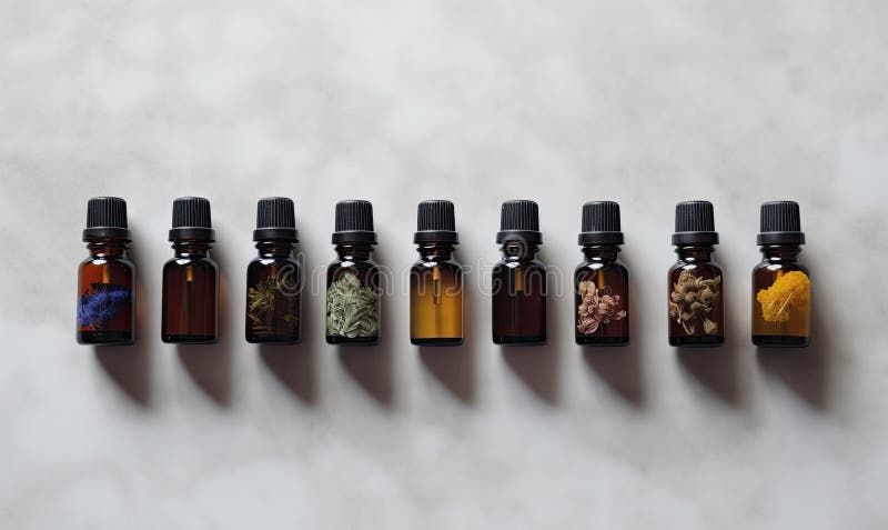 From Above, Stunning Assortment of Essential Oils Forms an Aromatic ...