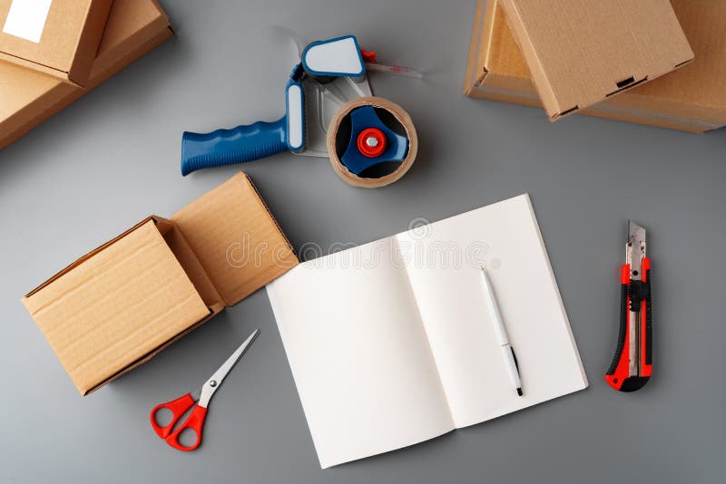 Above Table Top View of Warehouse Preparing Post Courier Delivery ...