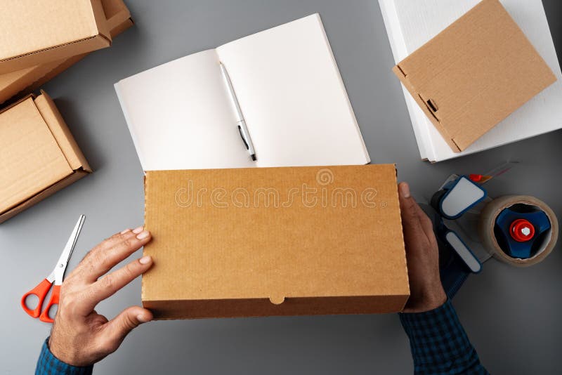 Above Table Top View of Warehouse Preparing Post Courier Delivery ...