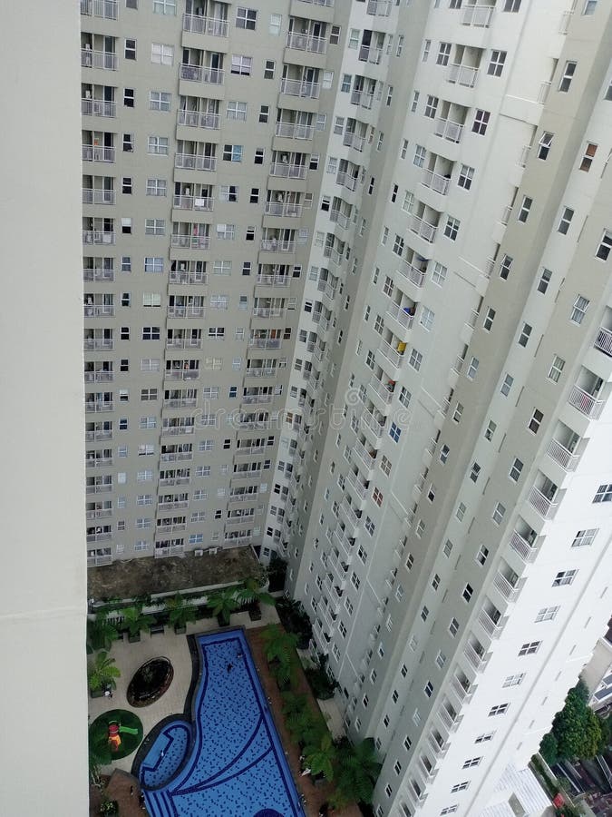 Above a Tall Building and Below a Clear Swimming Pool Stock Photo ...