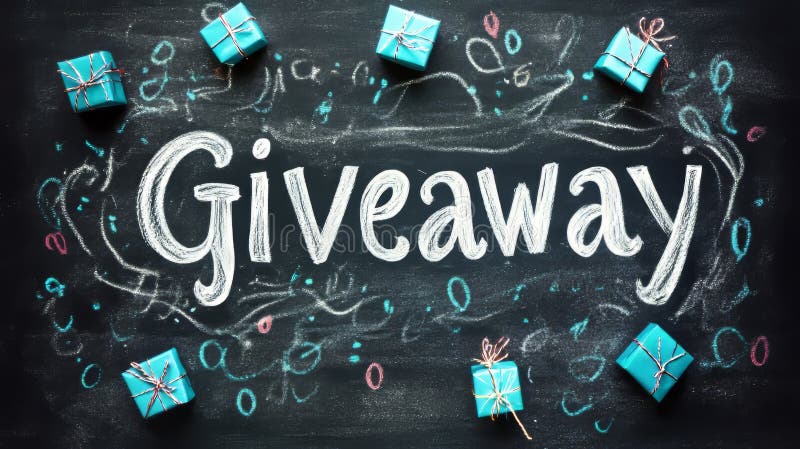 Above Three Wrapped Presents, a Blackboard Displays a Handwritten ...