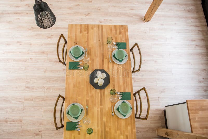 Above Top View on Set Table Stock Photo - Image of tableware, dinner ...