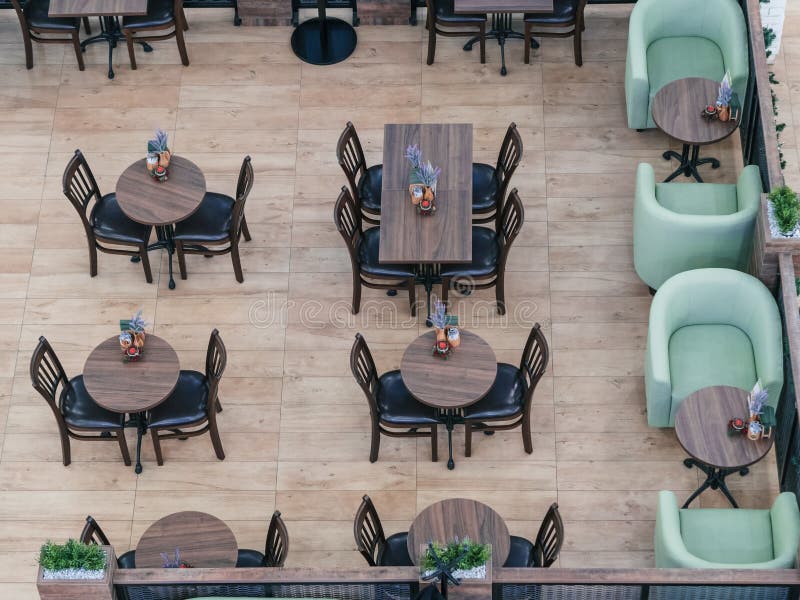 Above View of Cafe in Shopping Mall Stock Photo - Image of comfortable ...