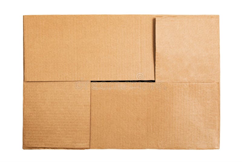 Above View of Cardboard Rectangular Box Isolated on White Background ...