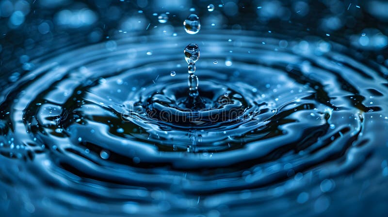 Above View Close-up Circle of Blue Water, Circle Reflection in Pond ...