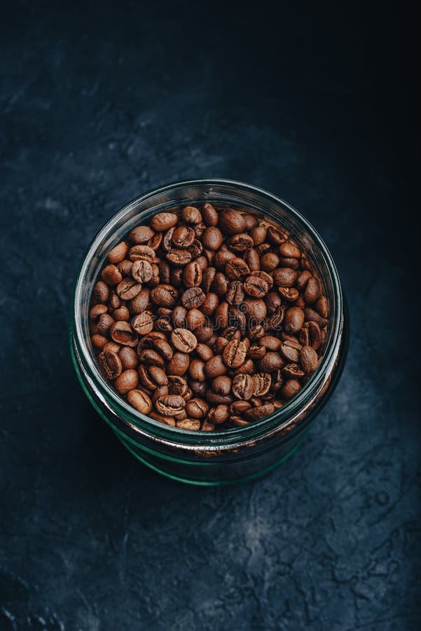 Above View of Coffee Beans Inside a Jar Stock Photo - Image of shop ...