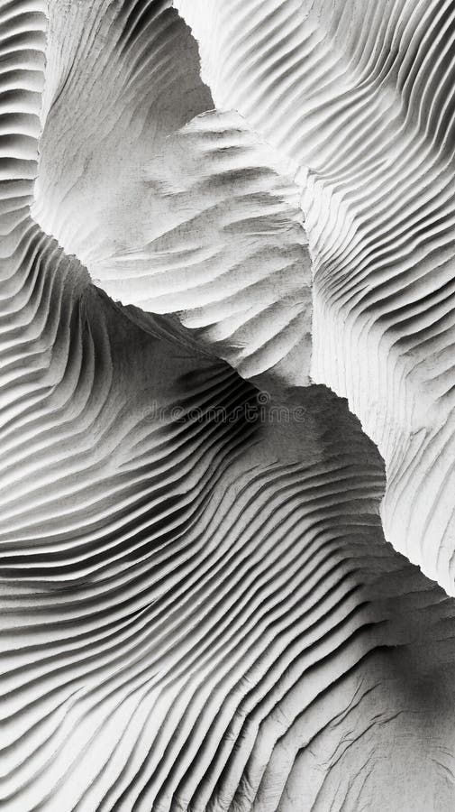 Above View of Crumpled Corrugated Paper Texture with Linear Pattern ...