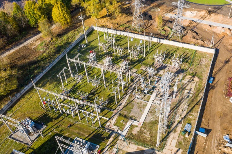 Above View of Electrical Substation Stock Photo - Image of russian ...