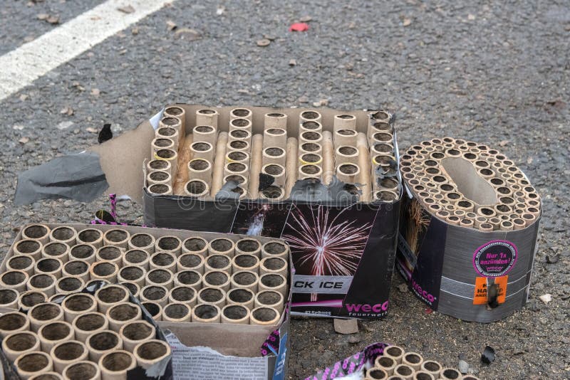 Above View Fireworks on the Street the Next Day at Amsterdam the ...