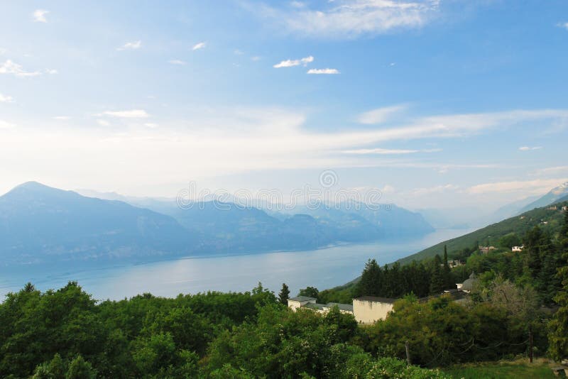 Above View of Lake Garda from Monte Baldo, Italy Stock Photo - Image of ...