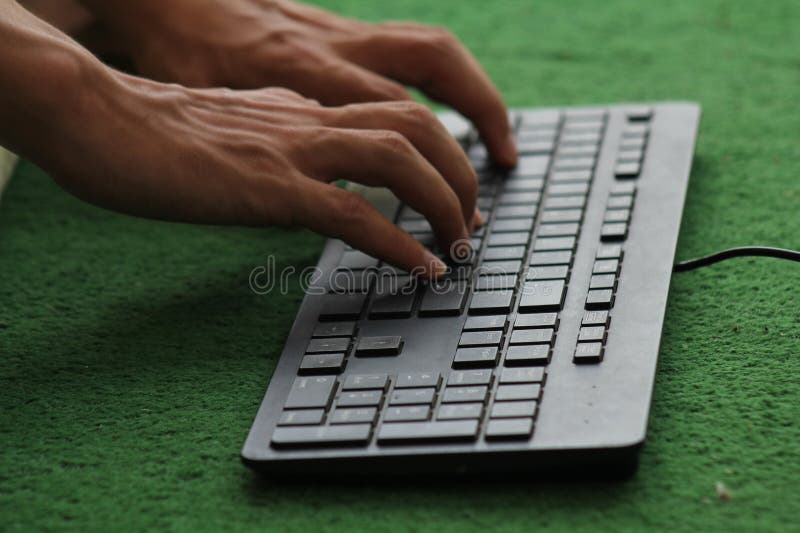 Hands over keyboard stock image. Image of workplace - 289804567