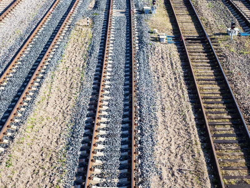 Above View of Many Railway Tracks Stock Image - Image of sleepe, rail ...