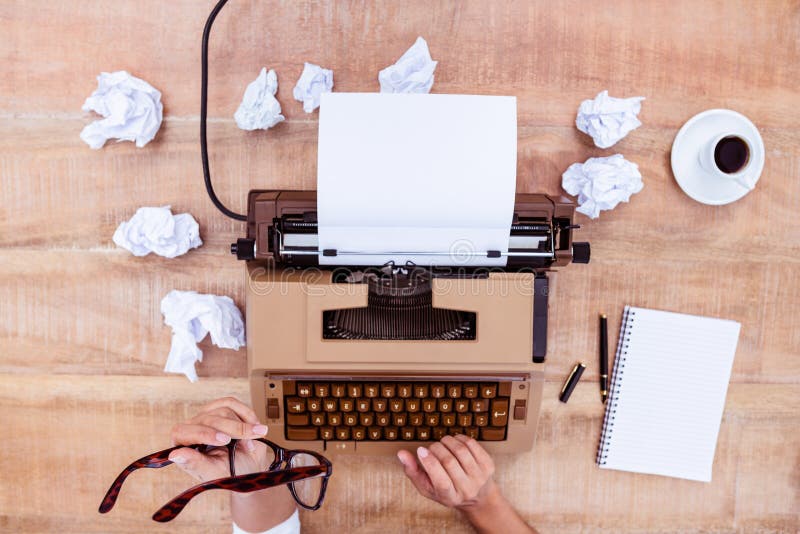 Above View of Old Typewriter Stock Image - Image of paper, technology ...