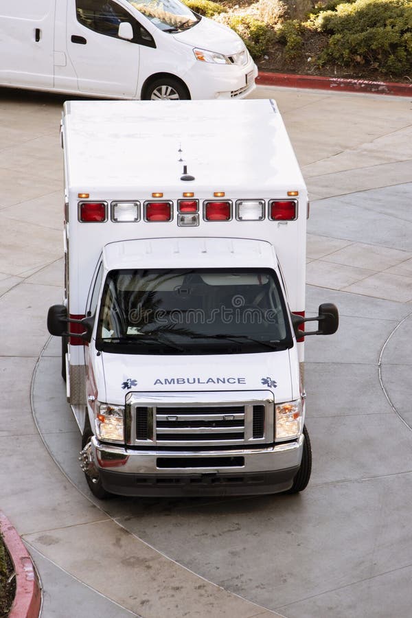Above View of a Parked Ambulance Stock Image - Image of urgent, urban ...