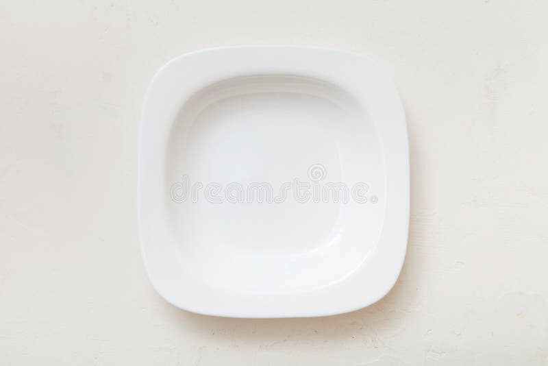 Above View Square White Deep Plate Plaster Stock Photos - Free ...
