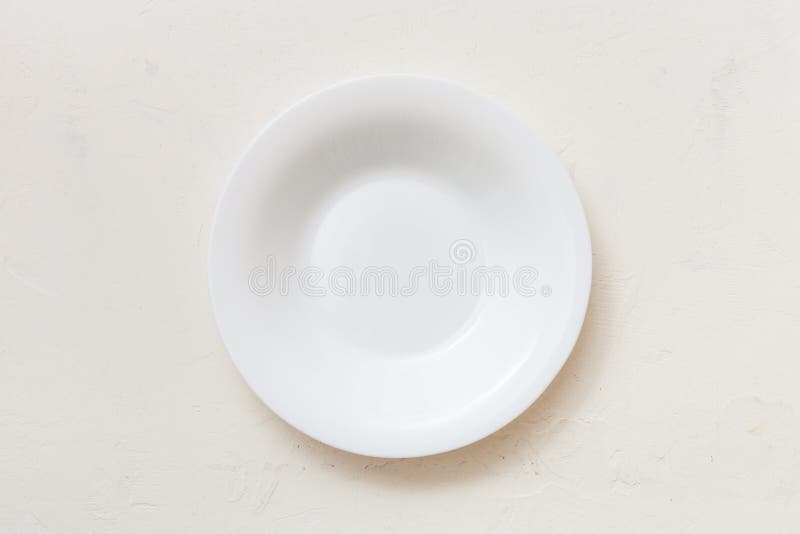 Above View of White Deep Plate on Plaster Stock Photo - Image of meal ...