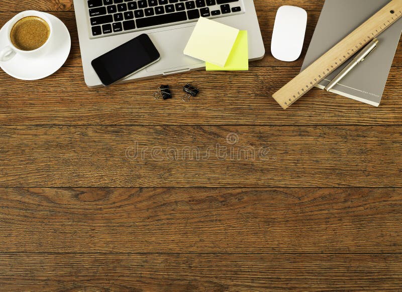 Office table from above stock image. Image of desk, adhesive - 112983017