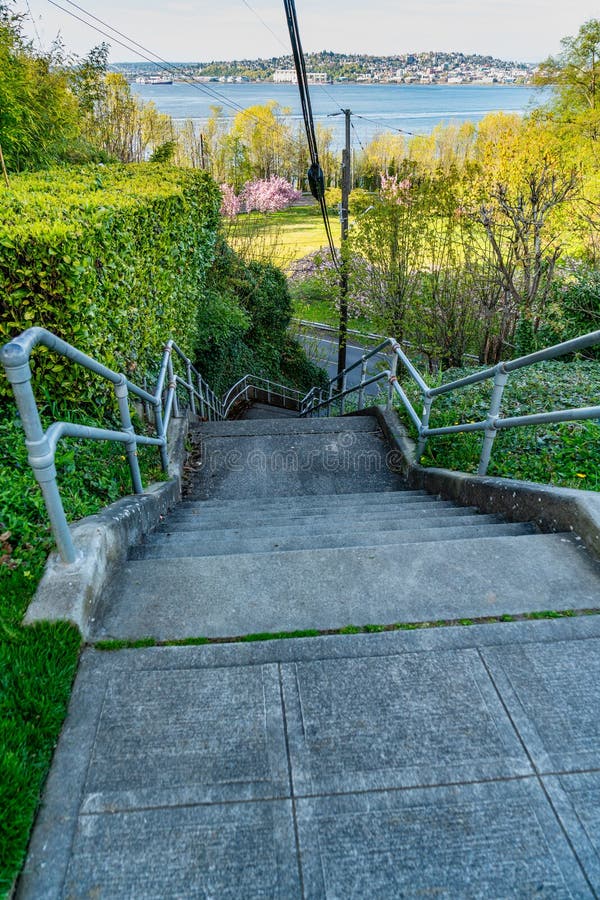 Above West Seattle Stairs 3 Stock Photo - Image of scenic, cement ...