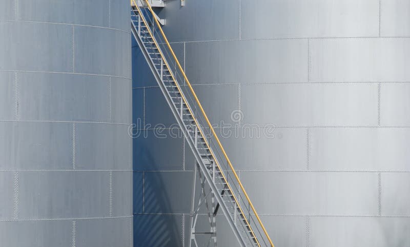 Aboveground Oil Storage Access Stock Image - Image of petroleum, ladder ...