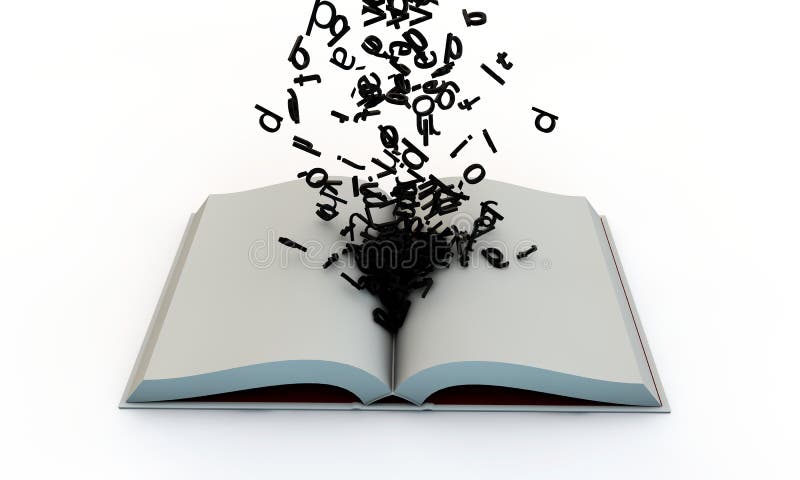 Libro Abierto Con Las Letras Ilustraciones Stock, Vectores, Y Clipart ...