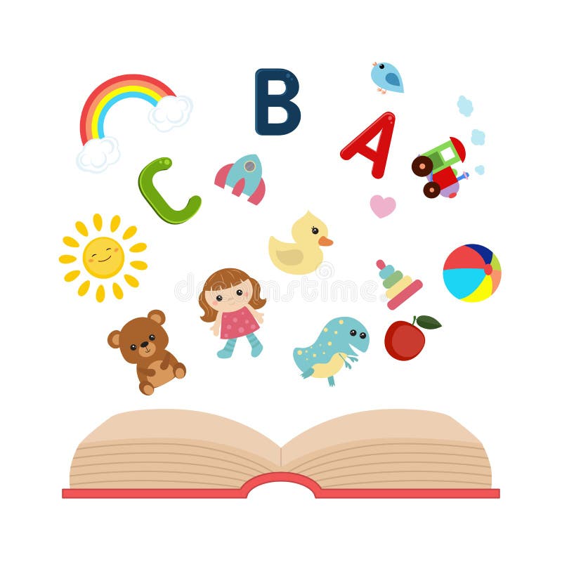 Niños con ABC ilustración del vector. Ilustración de preescolar - 67760771