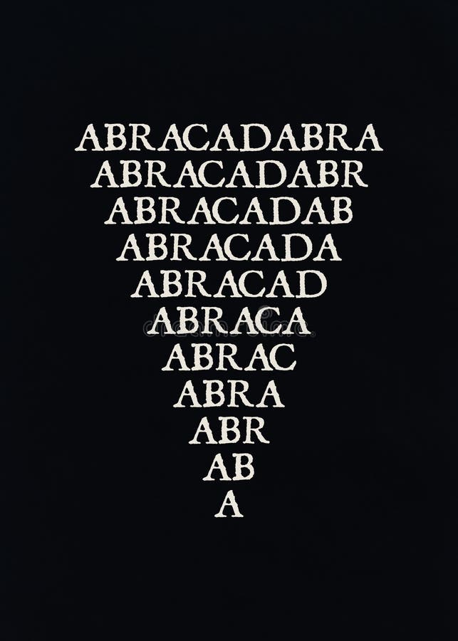 Abracadabra Magic Triangle on Blue Old Paper Stock Image - Image of ...