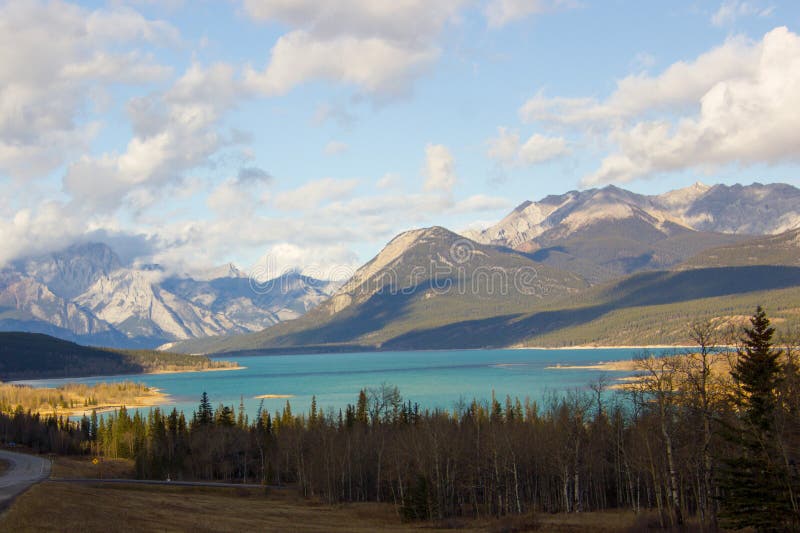 Abraham Lake in Alberta in Canada in Fall Stock Image - Image of lake ...