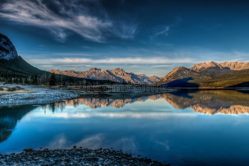 Abraham Lake stock photo. Image of forest, fall, travel - 36323404