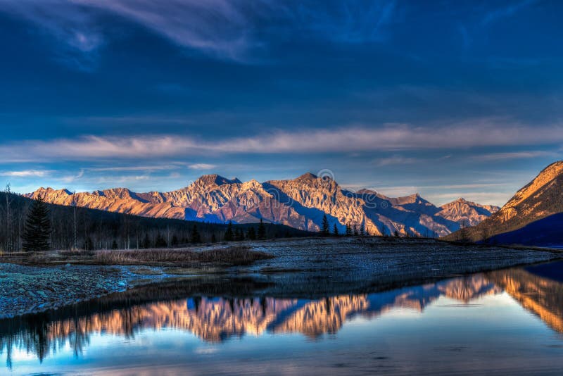 Abraham Lake stock photo. Image of scenic, nature, landscape - 35575554