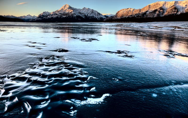 Abraham Lake Winter stock photo. Image of abraham, scene - 67504190