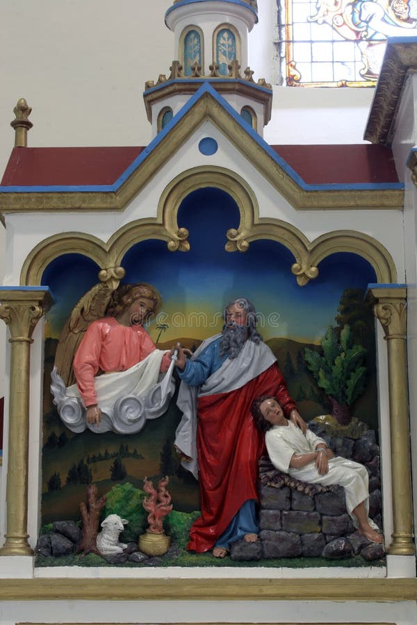 Abraham Sacrificing Isaac stock photo. Image of angel - 90219248
