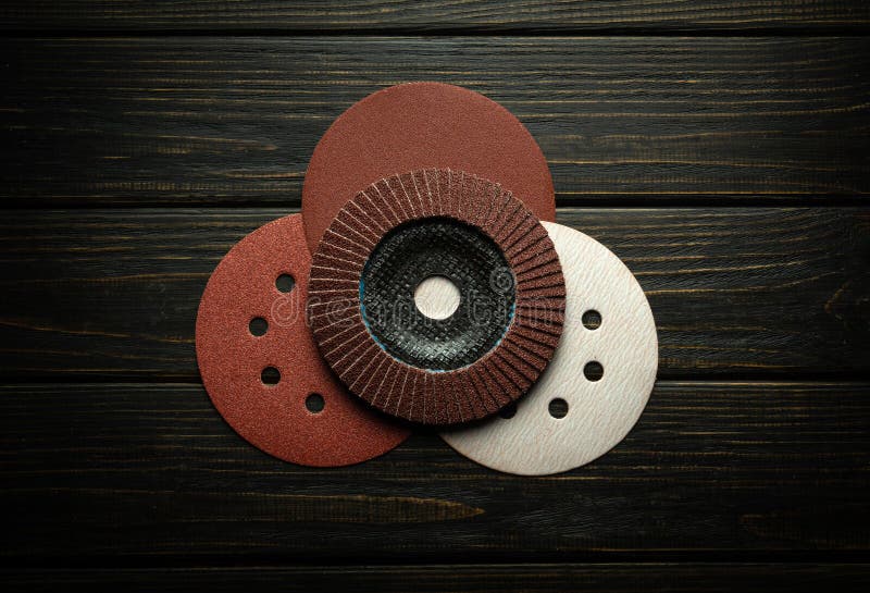 Abrasive Round Tools for Polishing on Black Boards. Low Key Concept for ...