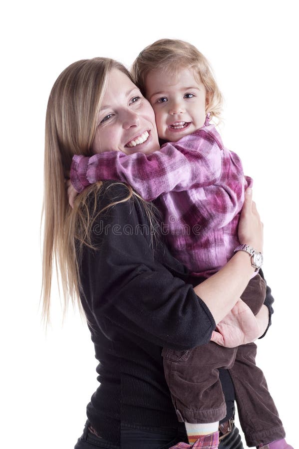 Abrazo Grande: Madre Y Niña Foto de archivo - Imagen de feliz, negro ...